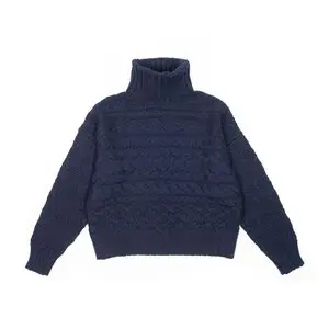 GIGI KNITWEAR Cable Sweater In Navy - Blue