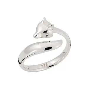LILY CHARMED Sterling Adjustable Fox Ring - Silver