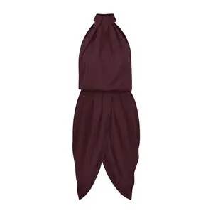 MONIQUE SINGH Burgundy Draped Midi Dress