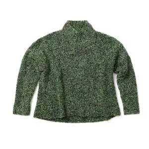 LINDSAY NICHOLAS NEW YORK Bouclé Mock-neck Knit Sweater In Fern Marle - Green