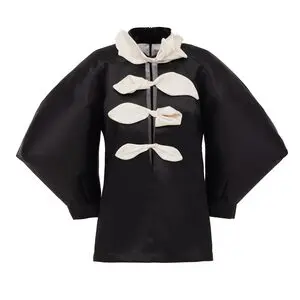 JULIA ALLERT Taffeta Blouse With Bow Detailing - Black
