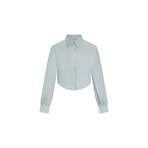 FOLK SAINT Folk Saint Marlowe Cropped Western Blouse Blue