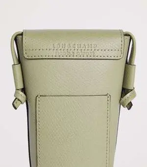 Longchamp Leather Épure Phone Case With Strap