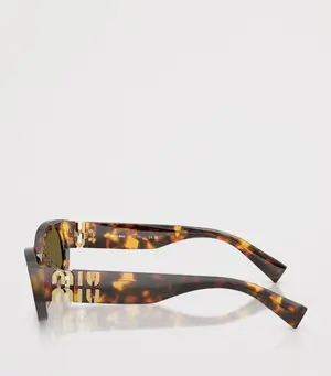 Miu Miu Tortoiseshell Rectangle Sunglasses