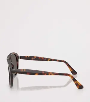 Persol Tortoiseshell Arrow Pilot Sunglasses