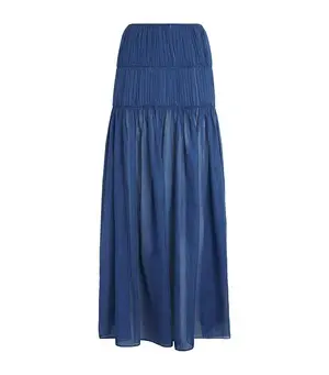 MORE NOIR Cotton-silk Dani Maxi Skirt
