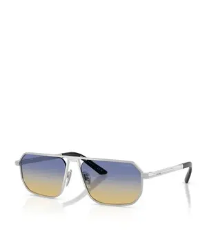 Prada Steel Pillow Sunglasses - Silver