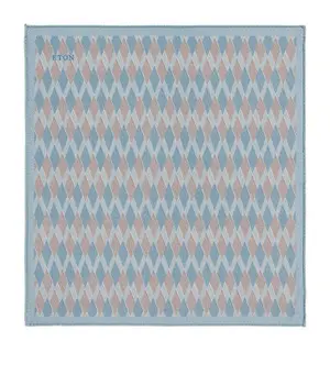 Eton Wool Pocket Square - Blue