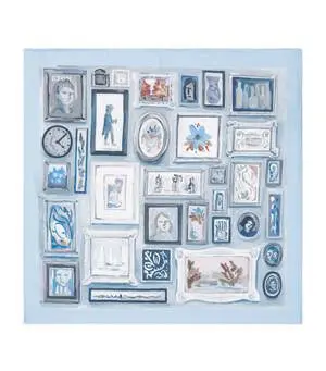 Eton Silk Portrait Pocket Square - Blue