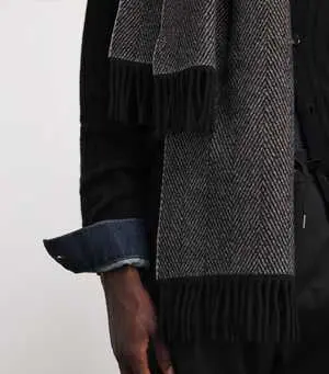 Eton Wool-cashmere Herringbone Scarf