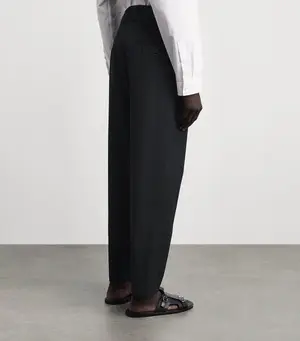 Yohji Yamamoto Wool Pleated Slim Trousers