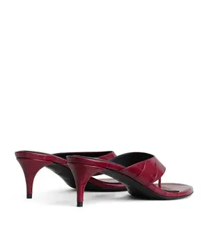 Alaïa Croc-embossed Leather Thong Mules 55 - Red