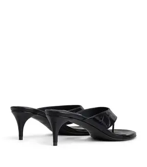 Alaïa Croc-embossed Leather Thong Mules 55 - Black