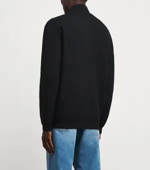 BRETT JOHNSON Virgin Wool Cable-knit Zip-up Cardigan