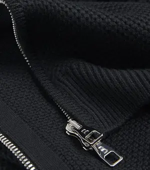 BRETT JOHNSON Virgin Wool Cable-knit Zip-up Cardigan
