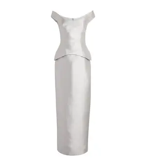 Solace London Off-the-shoulder Gown - Silver