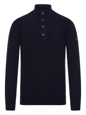 Stone Island Wool Turtle-neck Sweater - Blue