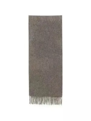 N.peal Fringed Woven Scarf - Grey