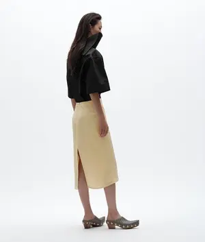 Bottega Veneta Silk And Viscose Toile Midi Skirt