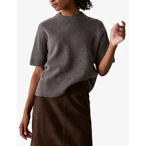 Whistles Crewneck Short-sleeve Wool T-shirt
