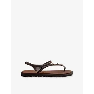 Havaianas Embellished Rubber Flip-flops - Coffee/rust