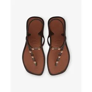 Havaianas Flash Fusion Studded Rubber Flip-flops - Coffee/rust