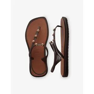 Havaianas Flash Fusion Studded Rubber Flip-flops - Coffee/rust