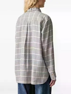 Munthe Check-pattern Pussy-bow Blouse - Neutrals