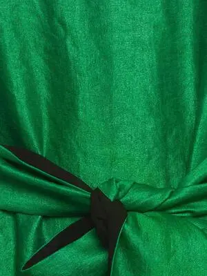 BARUNI Short-sleeve Belted Maxi Dress - Green