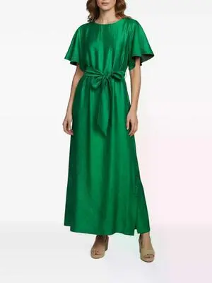 BARUNI Short-sleeve Belted Maxi Dress - Green