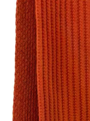 Moschino Ribbed-knit Fringed Scarf - Orange