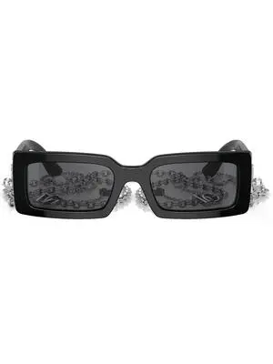Dolce & Gabbana Rectangle Sunglasses With Chain Detail