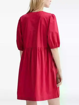 Marc O'polo Bow Detail Puff Sleeve Dress - Red