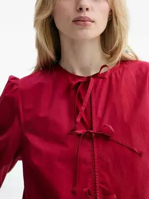 Marc O'polo Bow Detail Puff Sleeve Dress - Red