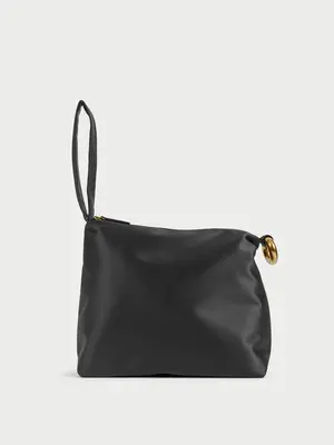 BY MALENE BIRGER Isadora Satin Clutch With Hoop Handle