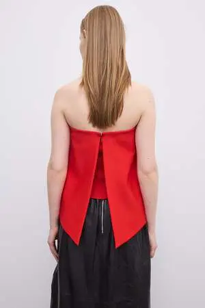 HOUSE OF DAGMAR Ruched Strapless Top
