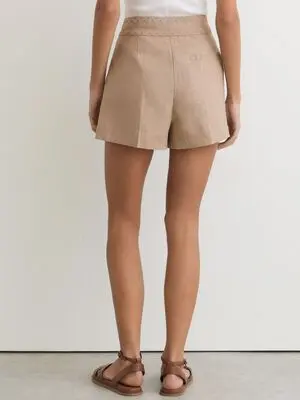 REISS Linen Wave-trim Shorts