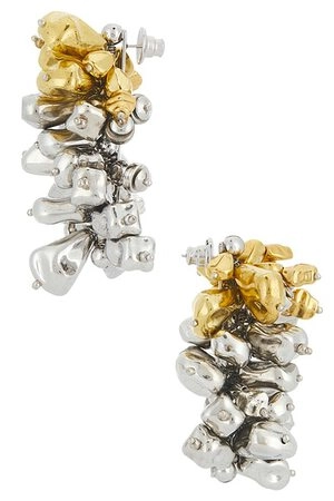 Dries Van Noten Handmade Bead Embroidered Earrings