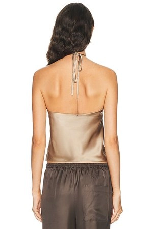 Donni. The Silk Halter Top - Shitake