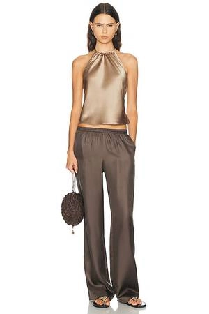 Donni. The Silk Halter Top - Shitake