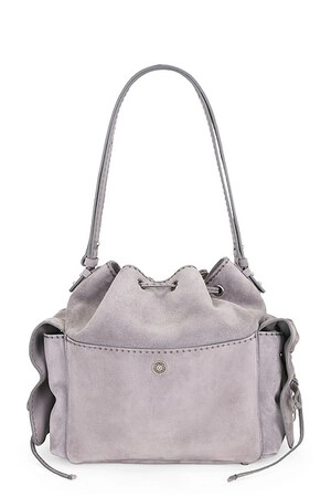 Acne Studios Multipocket Suede Bucket Bag - Cold Grey