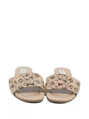 JIMMY CHOO Nanda Snake-effect Sandals - Neutrals
