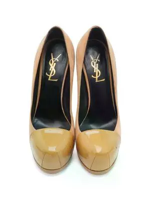 Saint Laurent Patent Leather Suede Pumps
