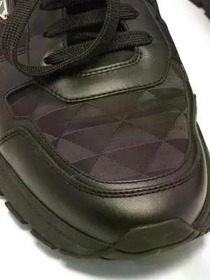 Prada Geometric Paneled Lace-up Sneakers