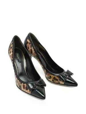 Dolce & Gabbana Leopard-print Bow-detail Pumps - Brown
