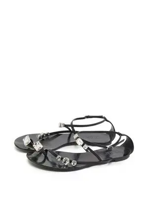 Casadei Crystal-embellished Ankle Strap Sandals - Black