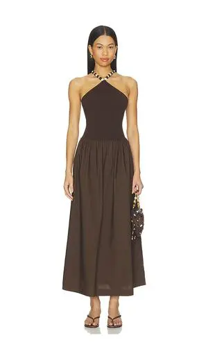 L'academie Jinjara Beaded Halter Dress In . Also - Chocolate