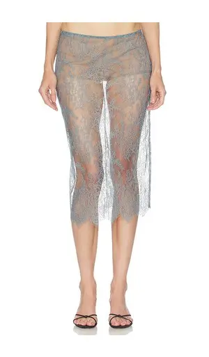 L'academie Lace Midi Skirt - Blue