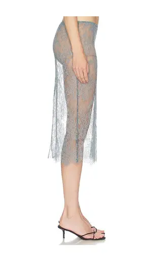 L'academie Lace Midi Skirt - Blue
