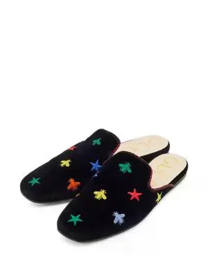 Gucci Princetown Embroidered Mules